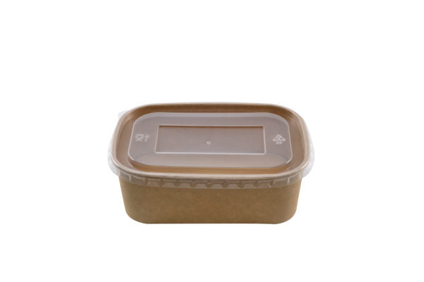Kraft rectangular box 750ml+PPP lid (6*25) - Wilmax Porcelain